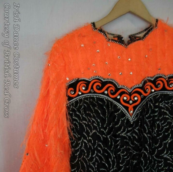 Black And Velvet Orange Fluff Dress Est. 12-13 yrs – Irish Dance Costumes